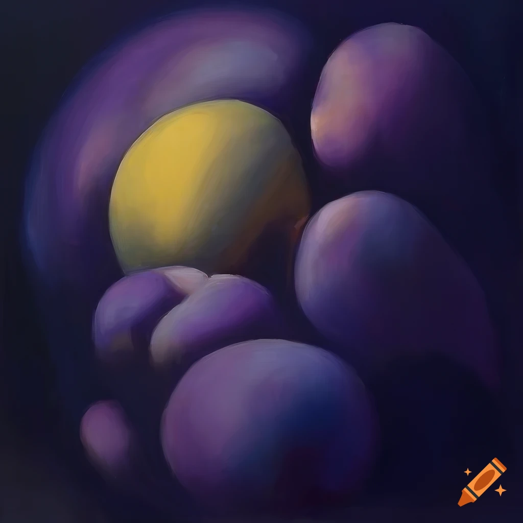 Abstract expressionistic 17th century style oil painting with sky blue ...