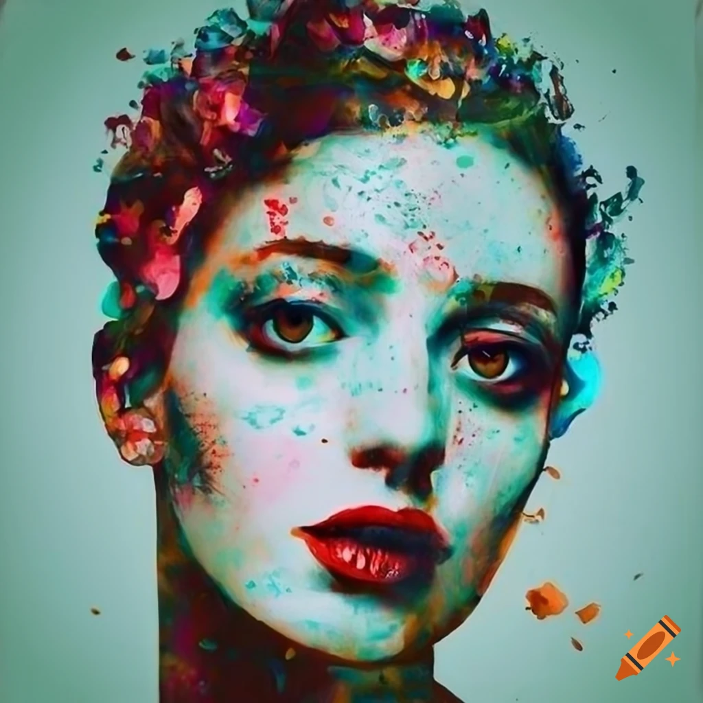 Vintage abstract portrait on Craiyon