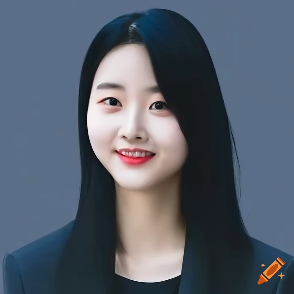 Portrait of a korean female politician with intricate details on Craiyon