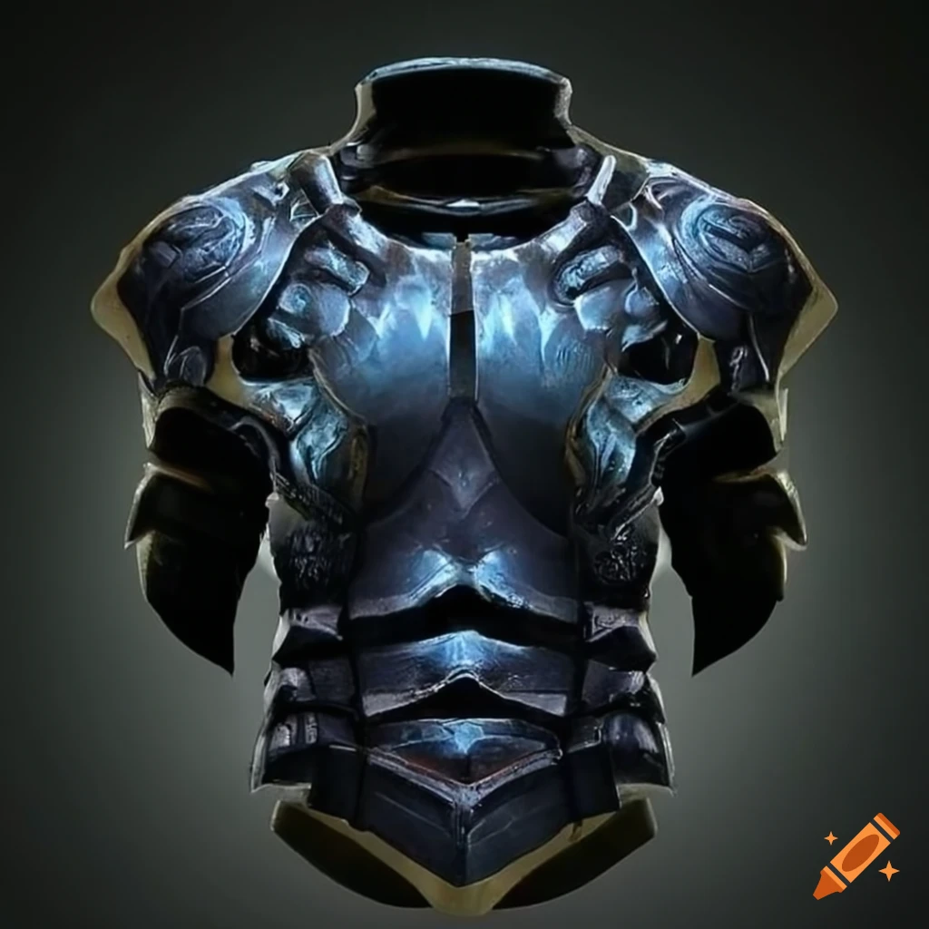 Adorned magic dark body armor with vertical symmetry on Craiyon