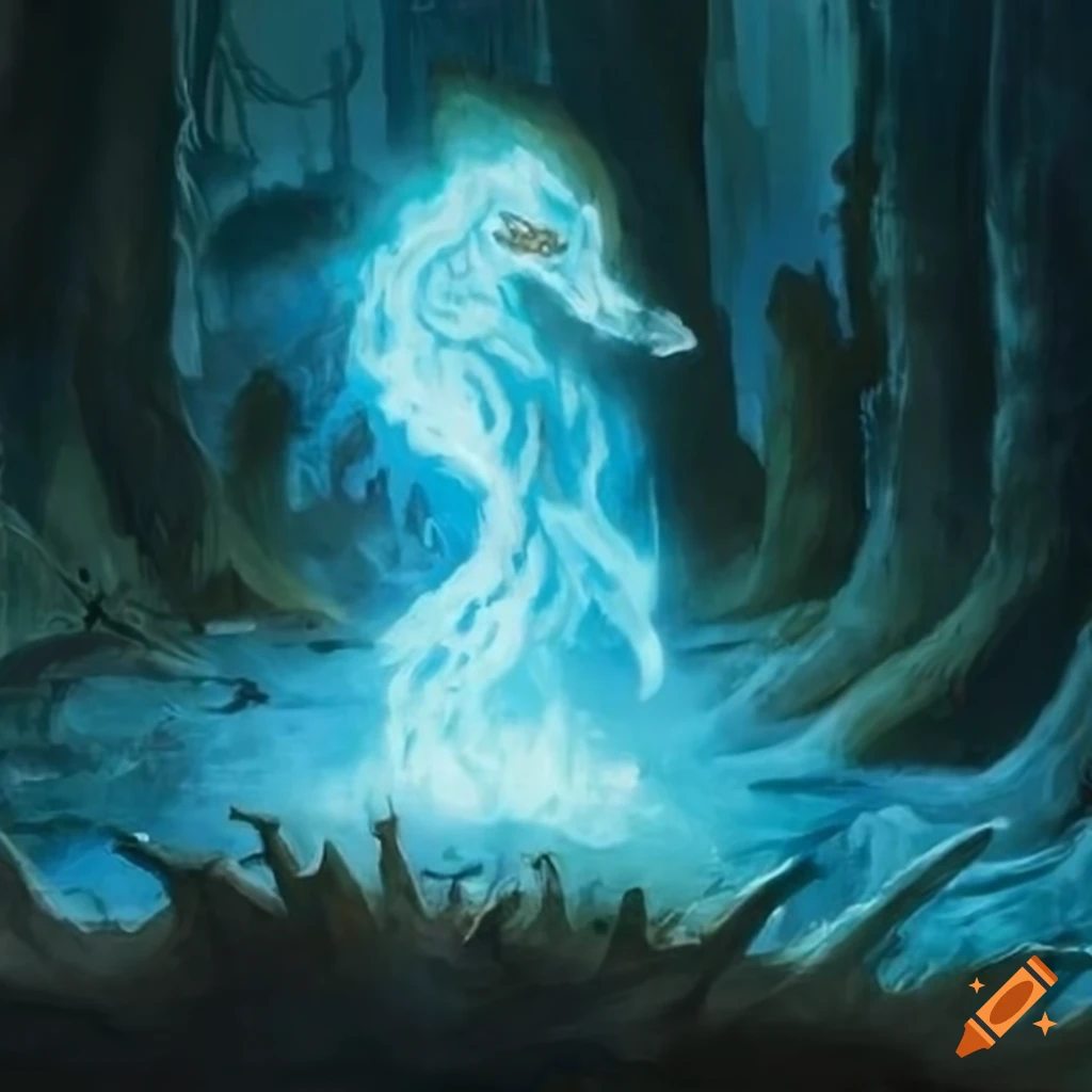 Aetherial small elemental shrouded in white light in mtg art style on ...