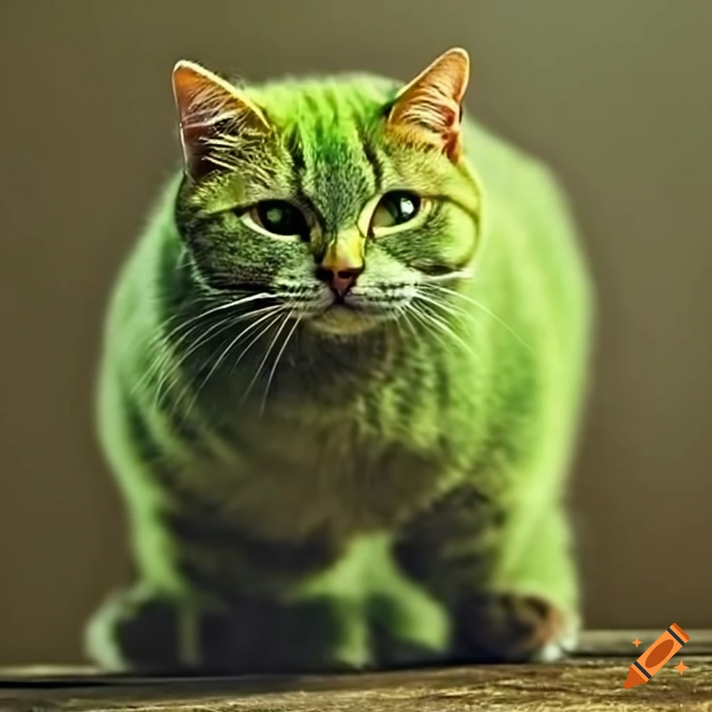 Green cat on Craiyon