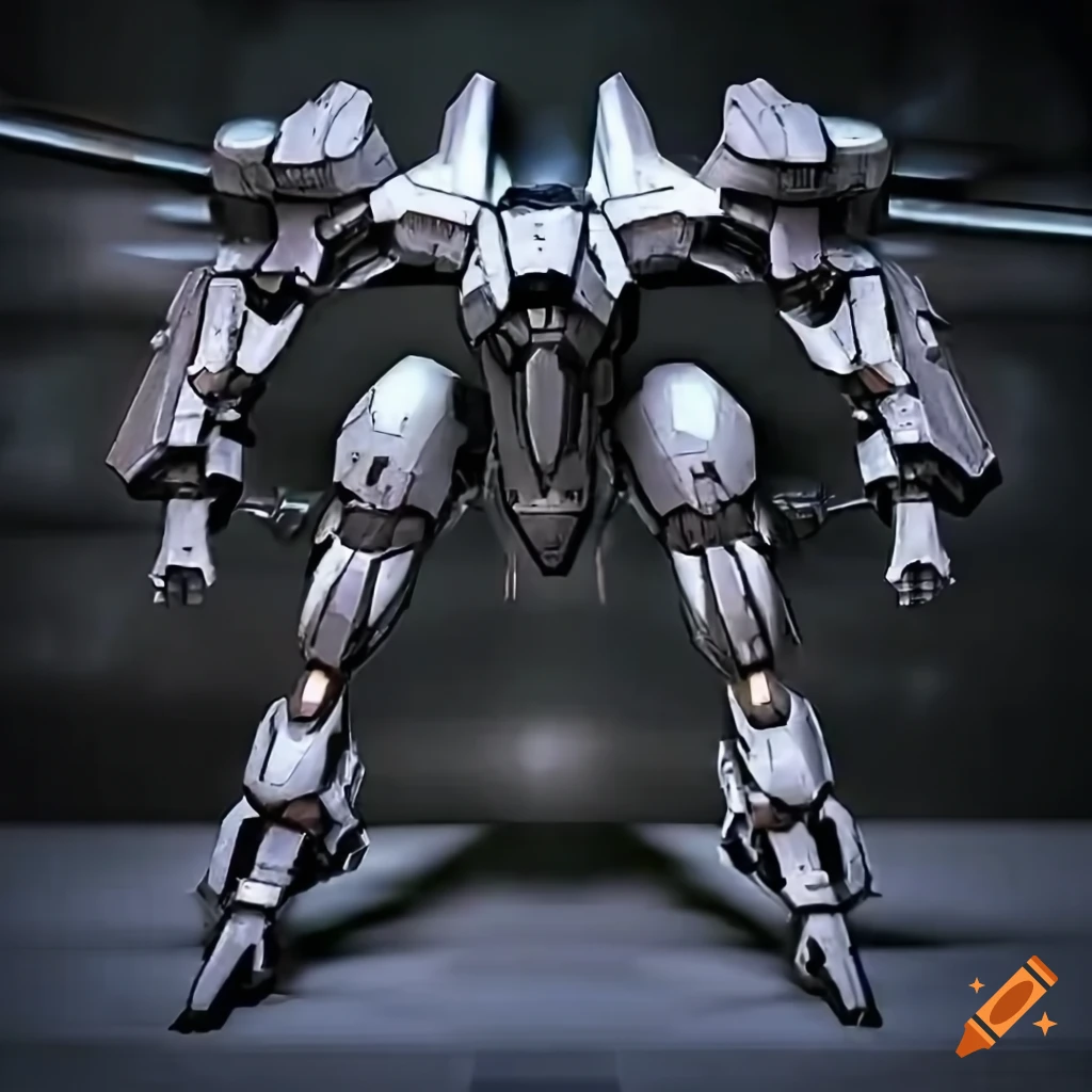 High-tech stealth fighter armored core valkyrie machine in a fantasy ...