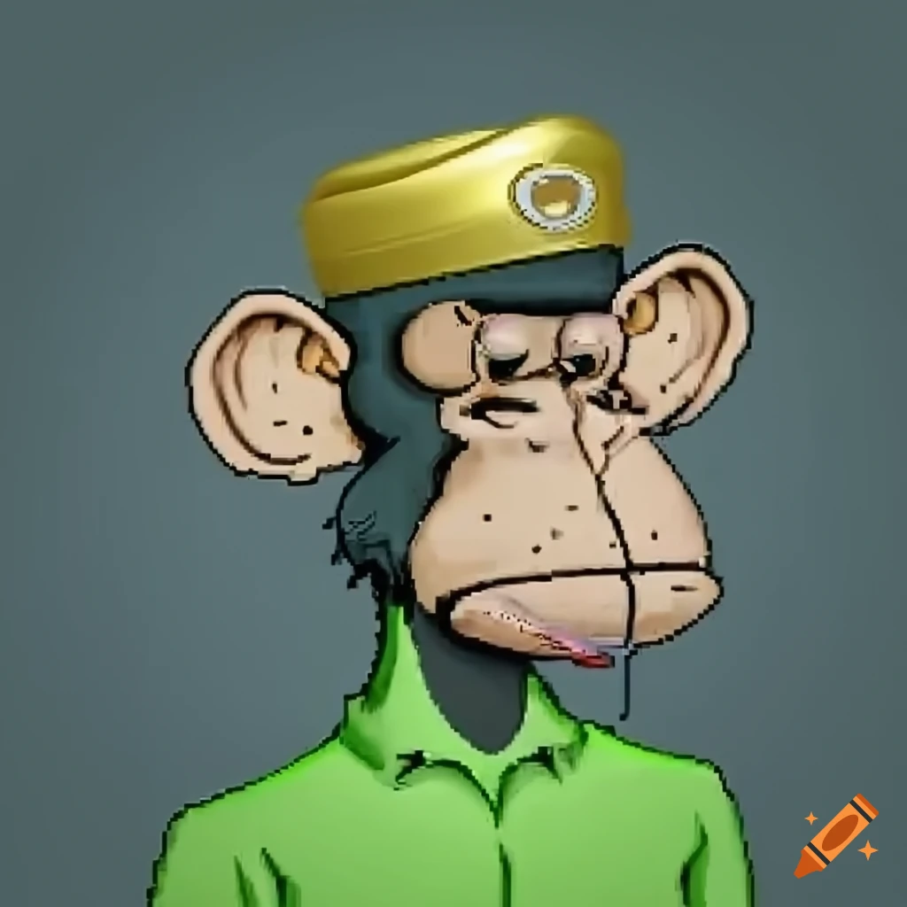 Gold nft monkey - bored ape in pixel art style on Craiyon
