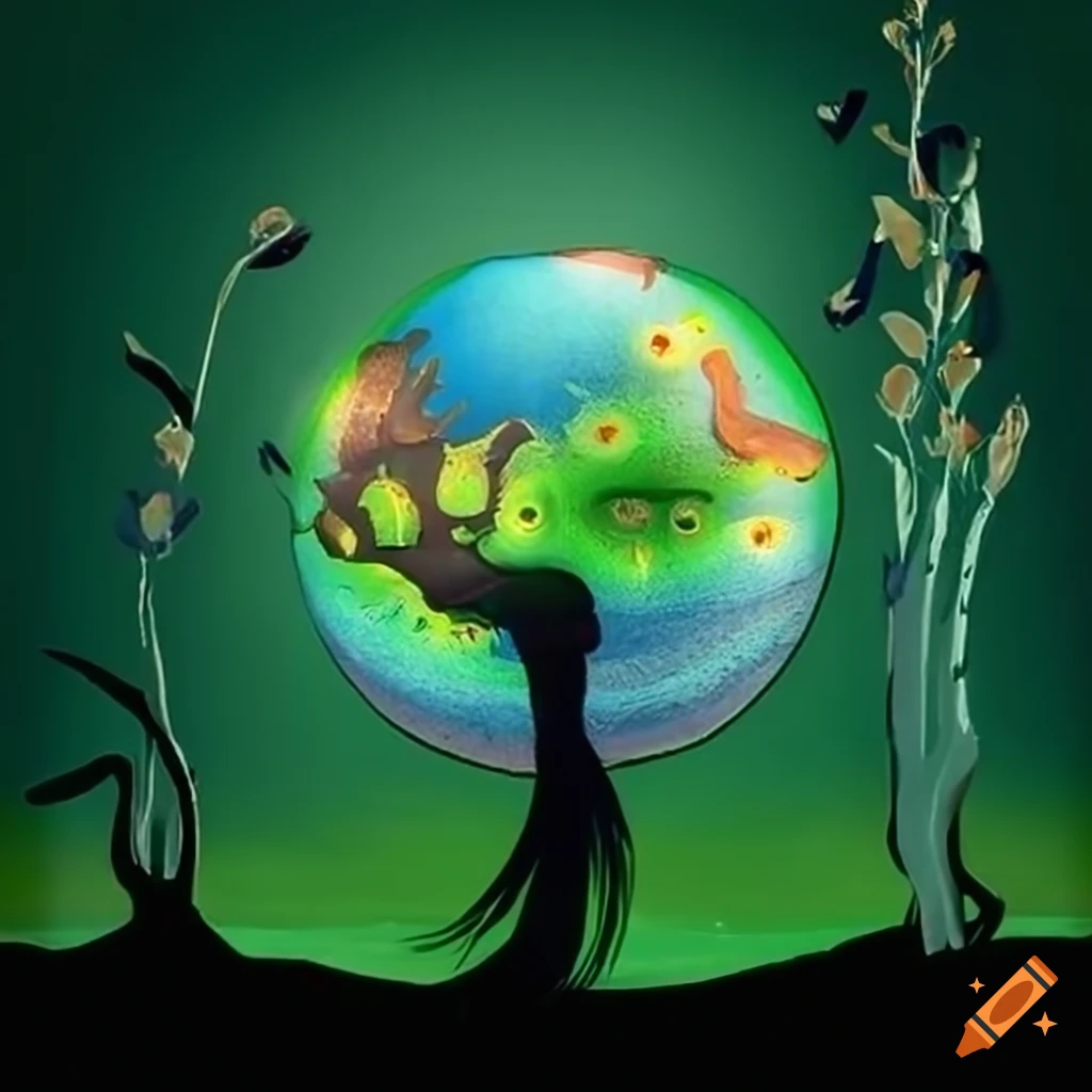 Visual representation of a sustainable future harmonizing human ...