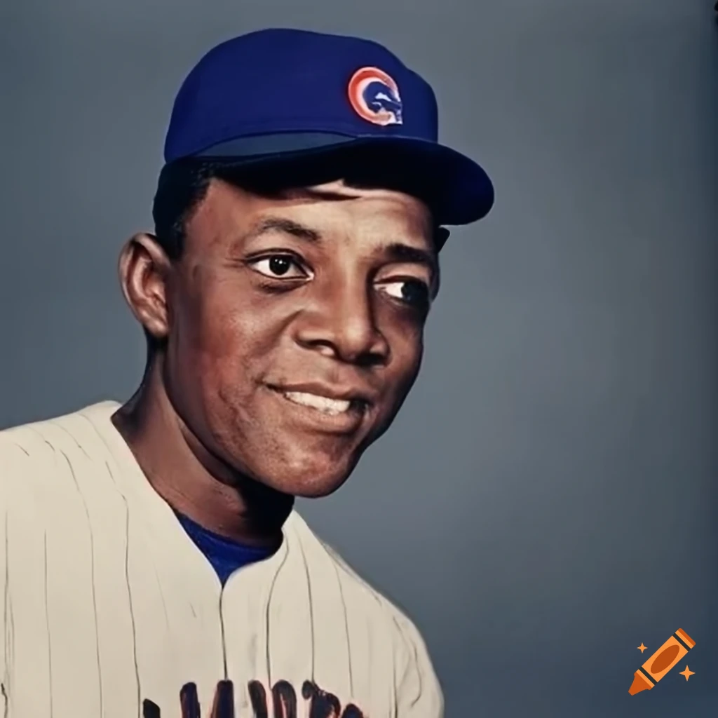 Portrait of young Willie Mays in Chicago Cubs baseball uniform from ...