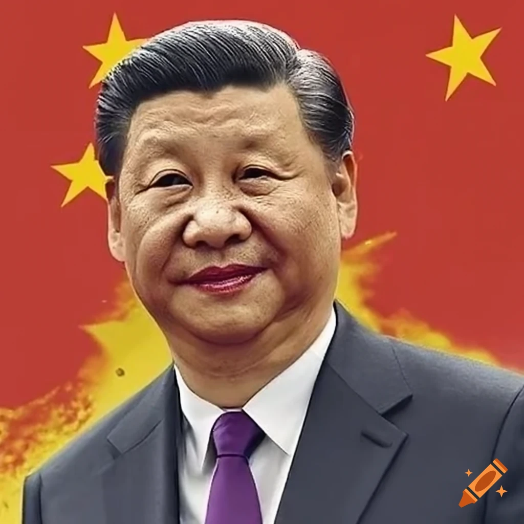 Leader protecting the flag of China on Craiyon