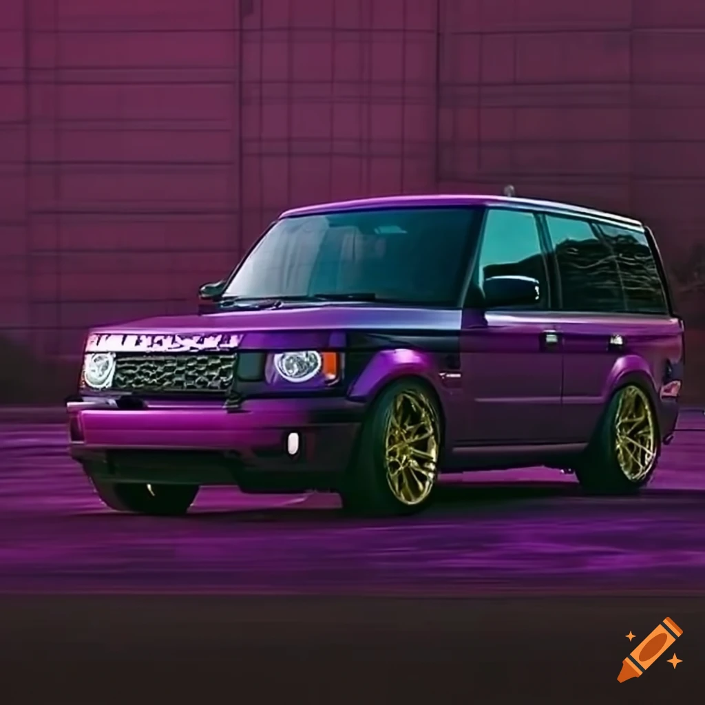 Dark metallic eggplant purple 2004 Range Rover HSE with unique ...