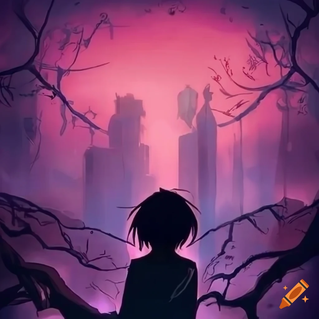 Depression anime illustration on Craiyon