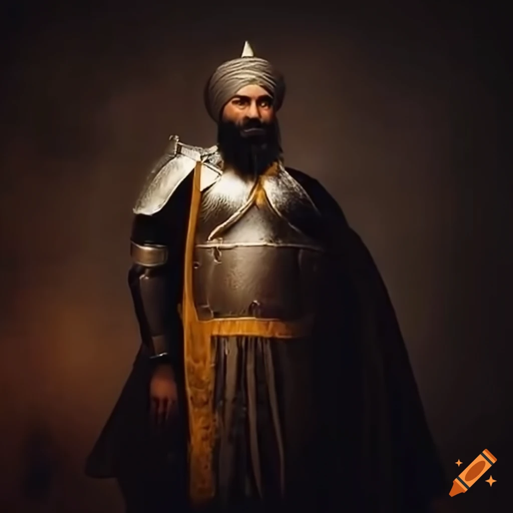 Knight with sikh-inspired armor in 4k resolution focusing on the body ...