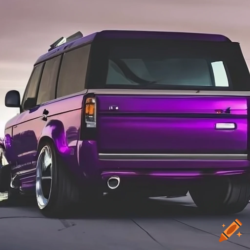 Custom 2004 Land Rover HSE with lowered ultra-wide body kit on Craiyon