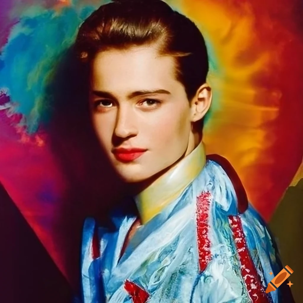 Portrait of a young fashion model with a symmetrical composition on Craiyon