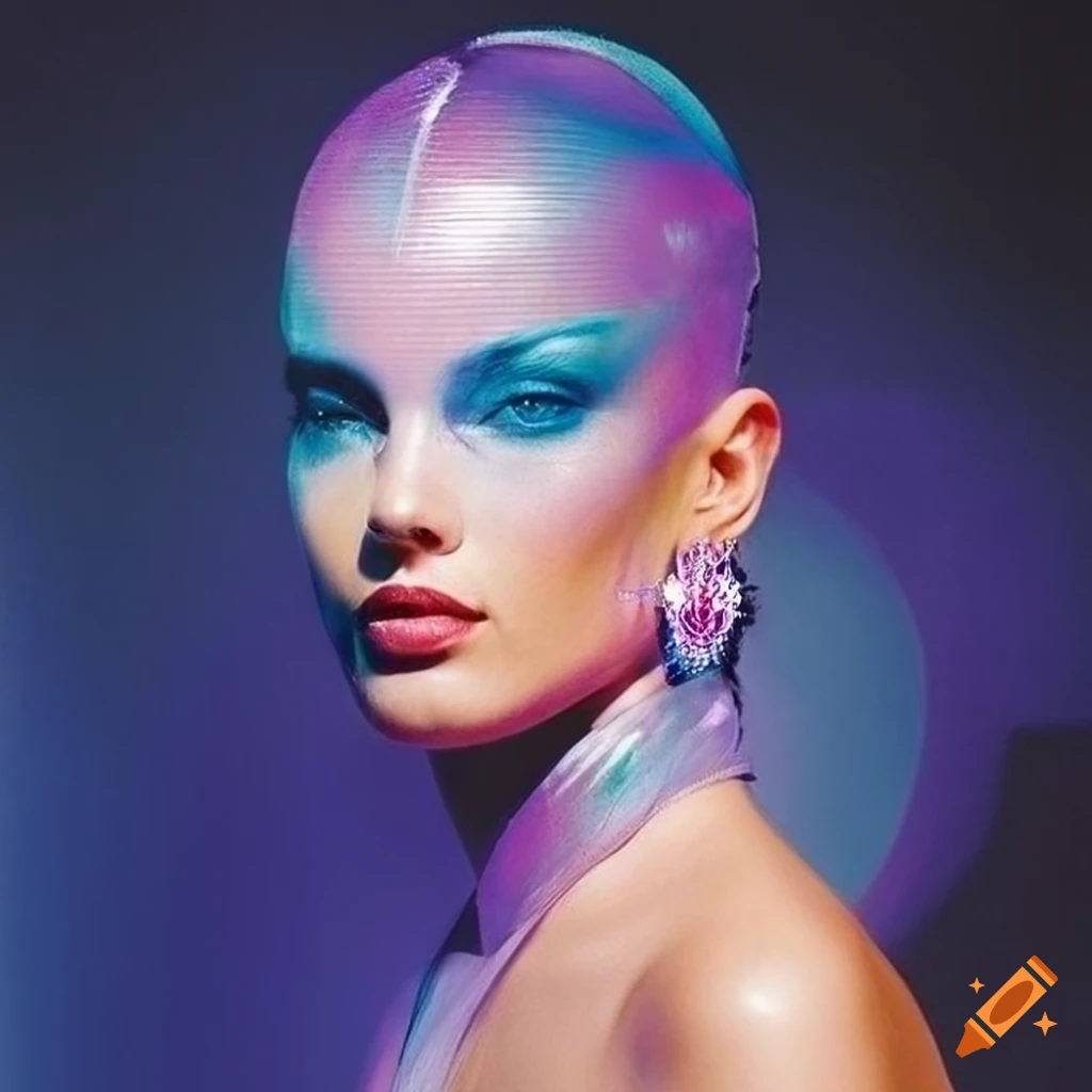 Fashion model in futuristic haute-couture dress by Pierre et Gilles on ...