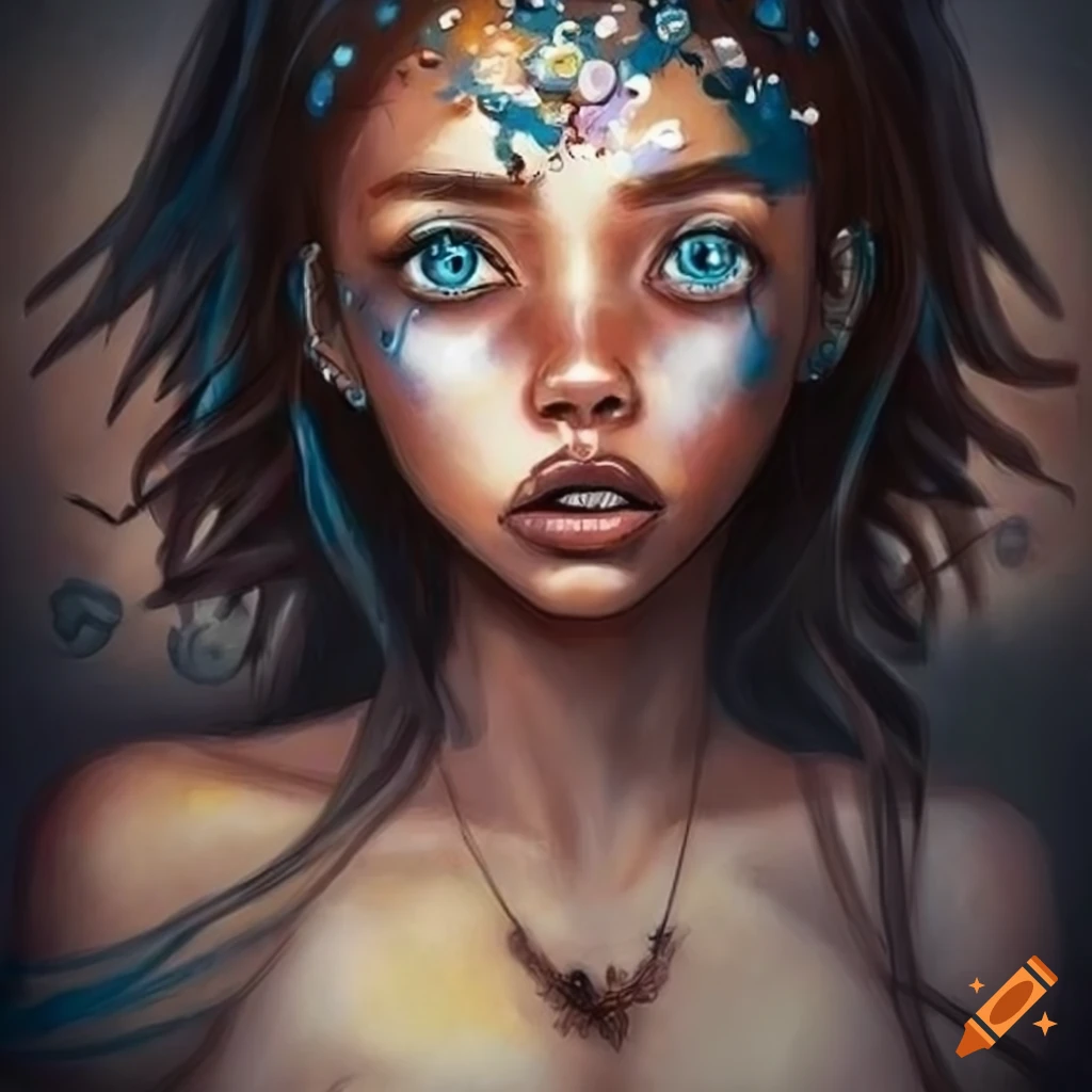 Portrait of model Aunna Harris by artist Chiara Bautista on Craiyon