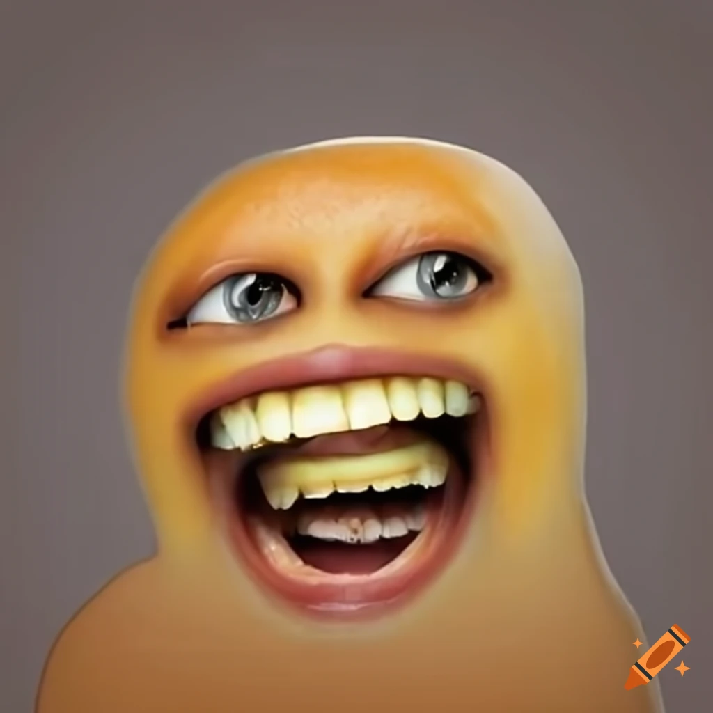 Annoying orange with fafa laughing expression on Craiyon