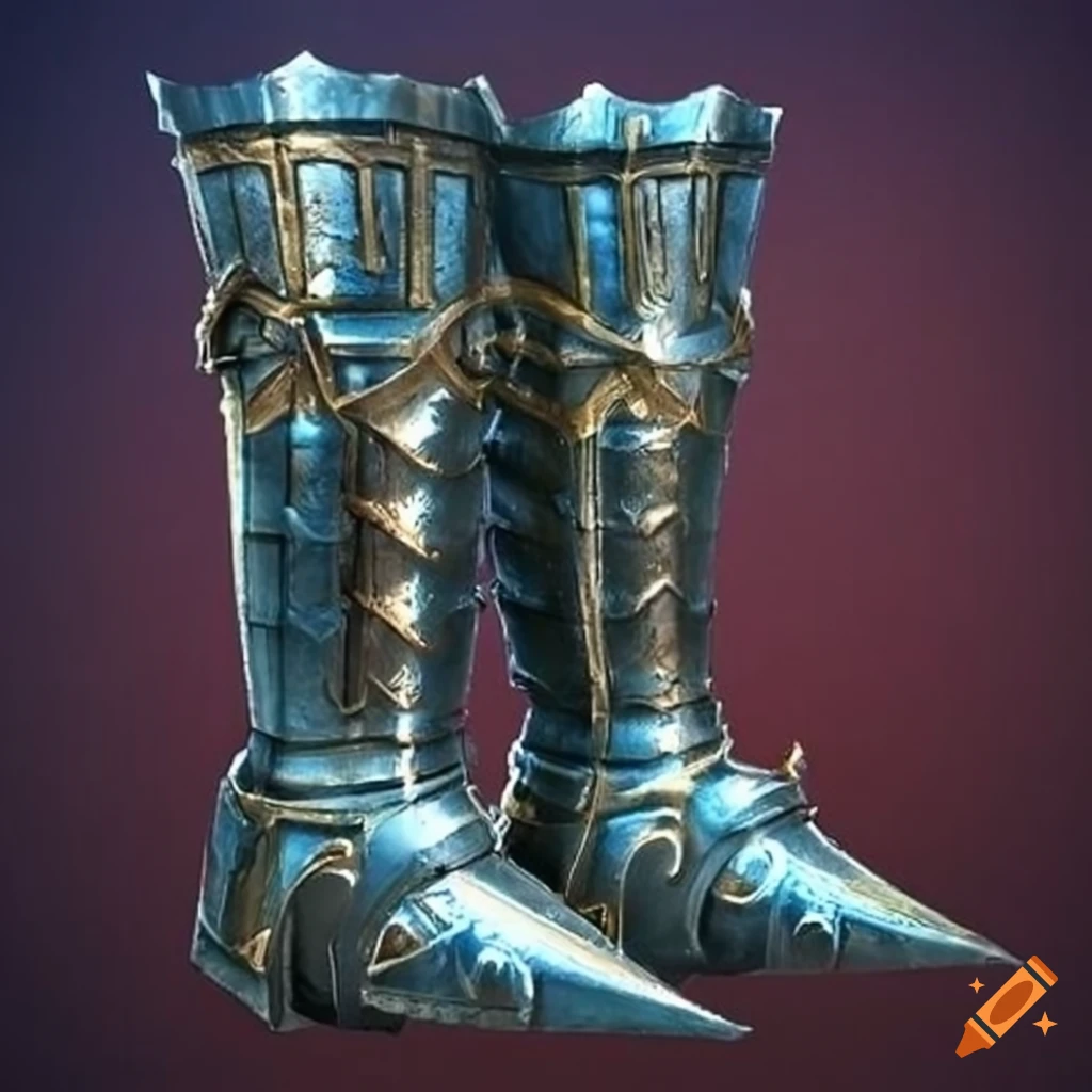 Adorned mithril plated knight boots for rpg game inventory on Craiyon