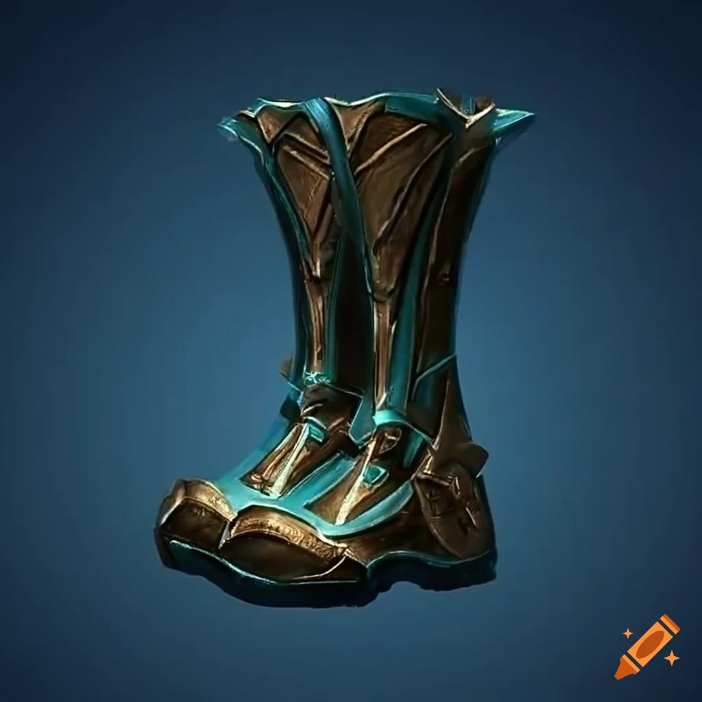 Legendary enchanted mithril boots for RPG knight's armor ensemble on ...