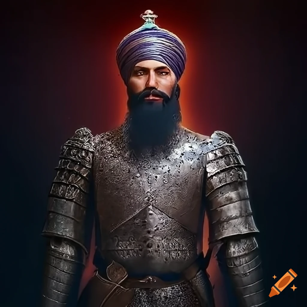 Knight with Sikh armor in 4k resolution emphasizing the body on Craiyon