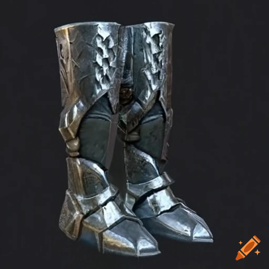 Medieval mithril plated knight boots for rpg game on Craiyon