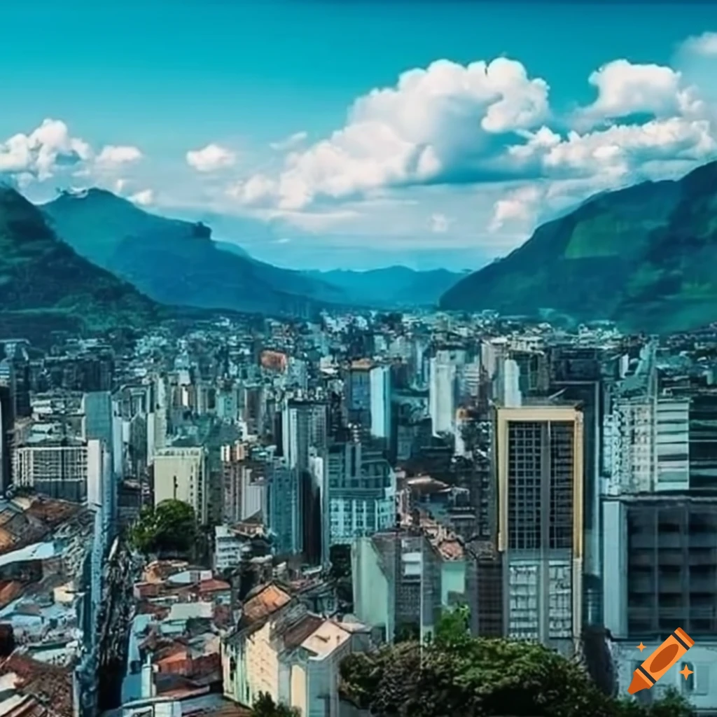 Capital of borhuentia in a modern brazilian style city with mountains ...