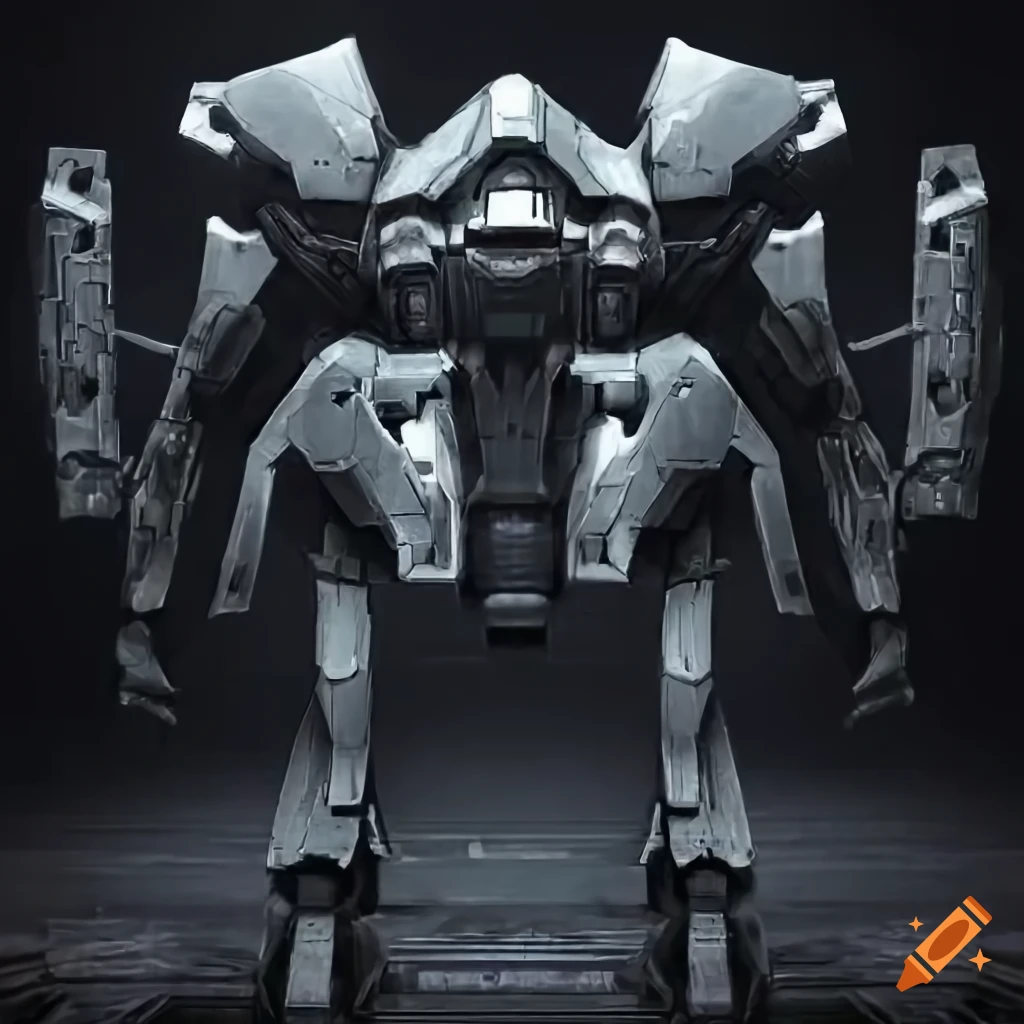 High-tech armored core fighter in sci-fi setting on Craiyon