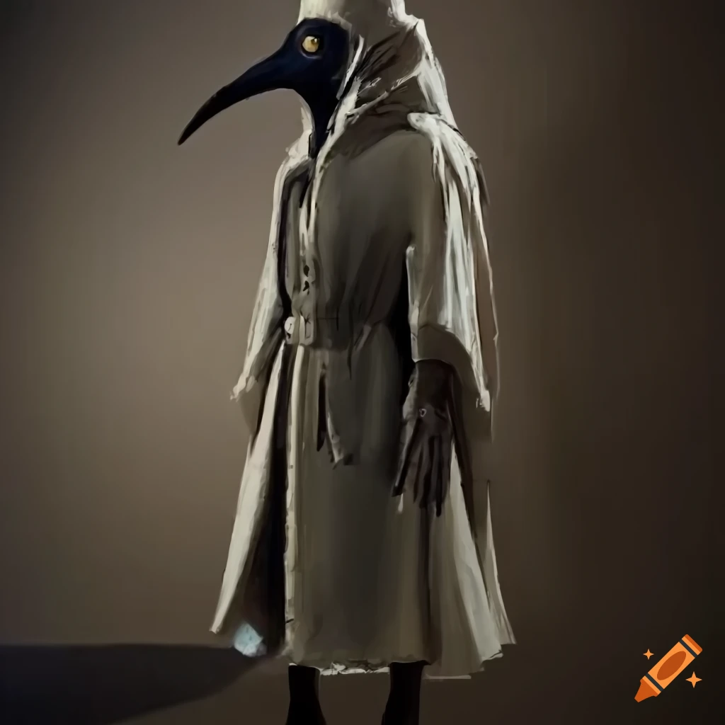 Speculative evolution stages of the plague doctor life cycle on Craiyon