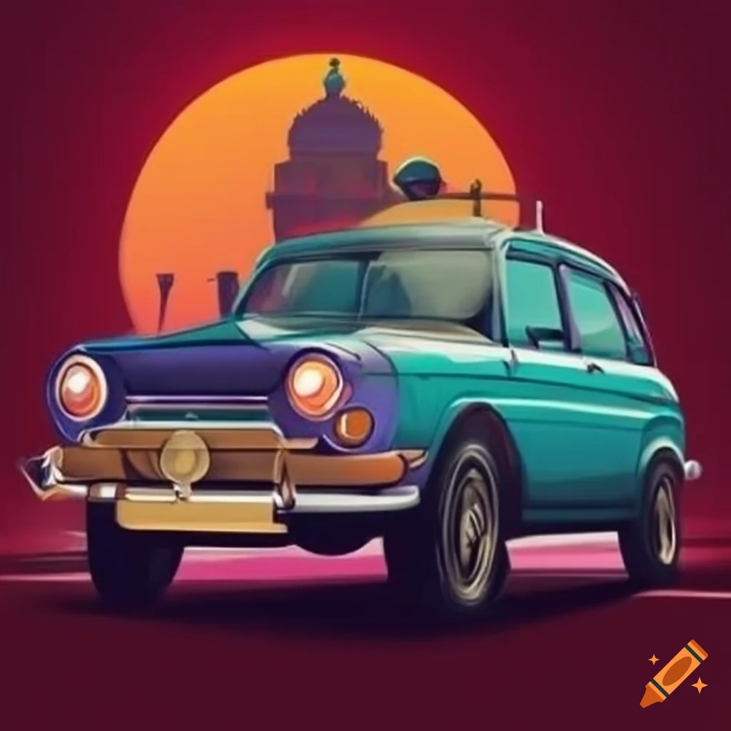 High detailed illustration of an indian tata sumo car on Craiyon