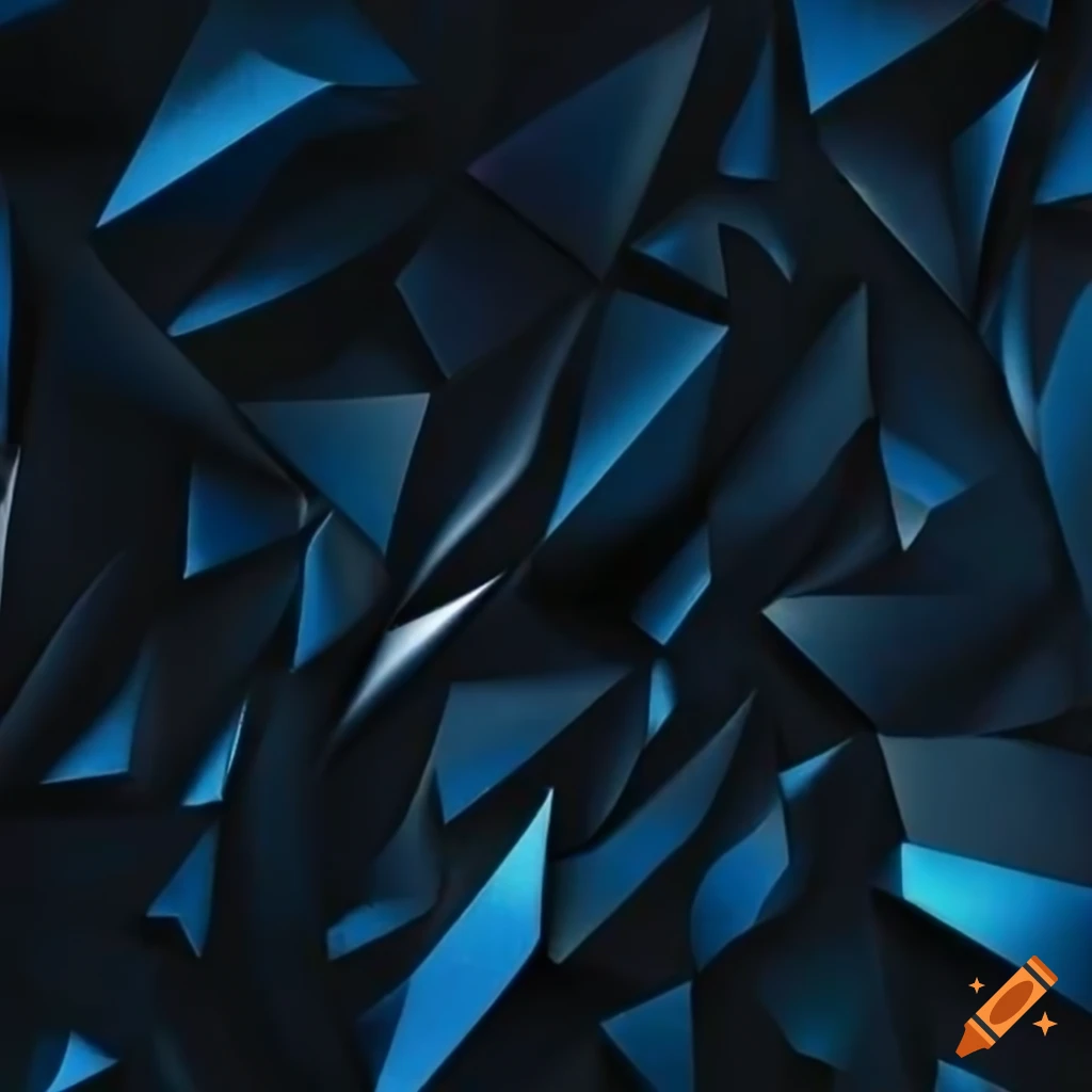 Blue shards on a black backdrop on Craiyon