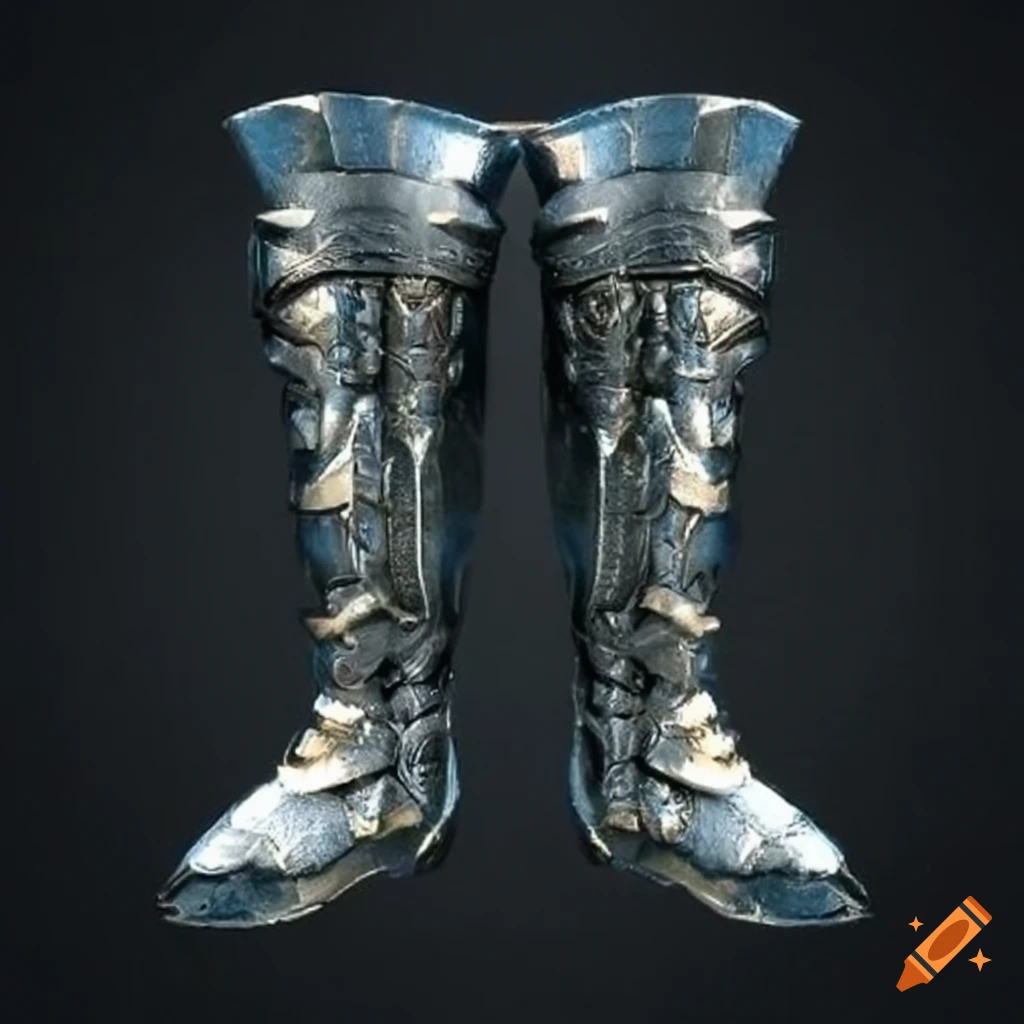 Adorned mithril plated knight boots for rpg game inventory on Craiyon