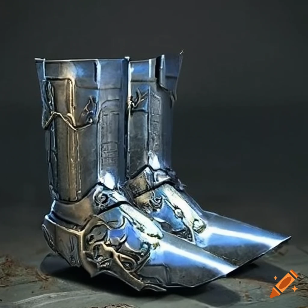 Adorned mithril plated knight boots for rpg game inventory slot on Craiyon