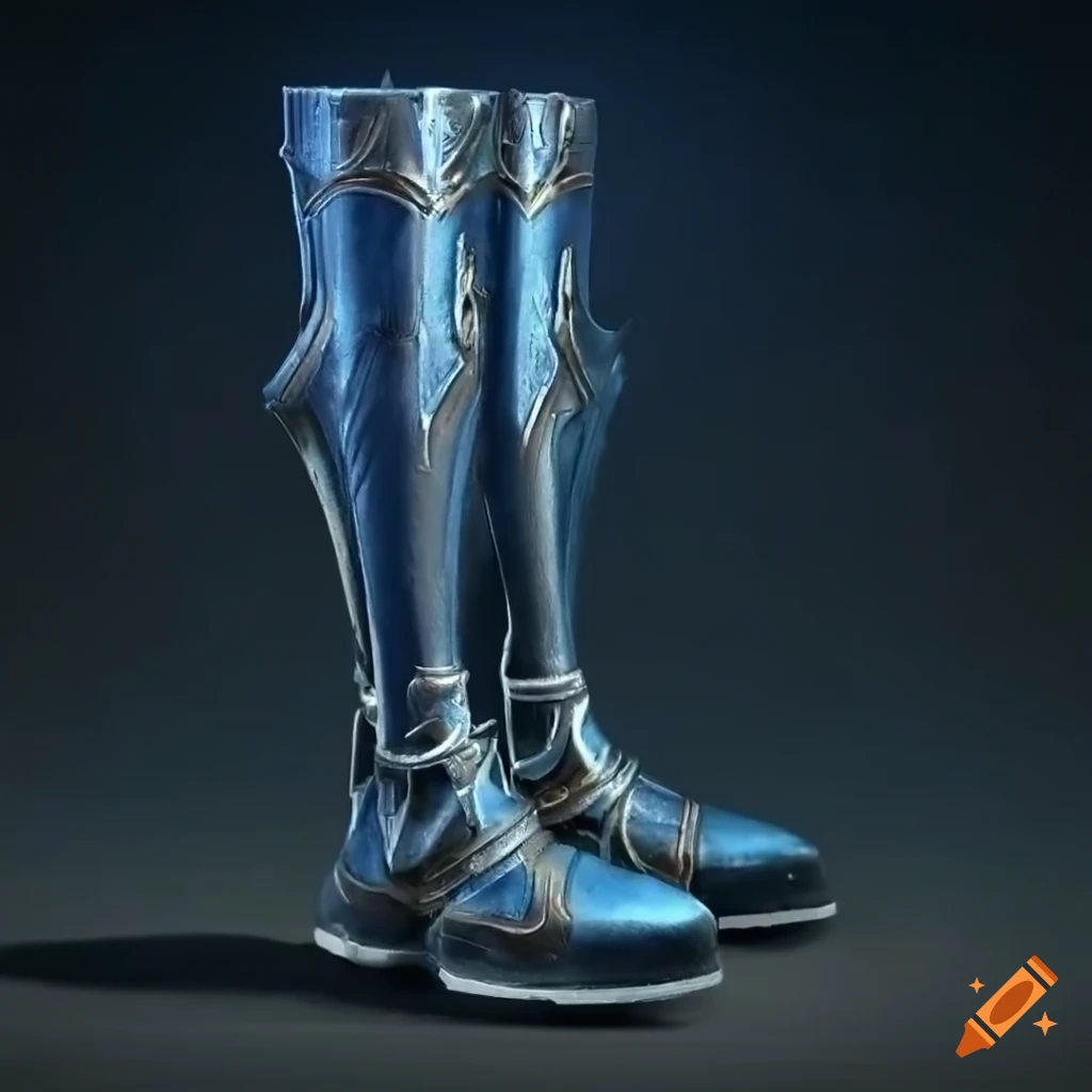 Enchanted mithril boots for RPG game knight's armor on Craiyon