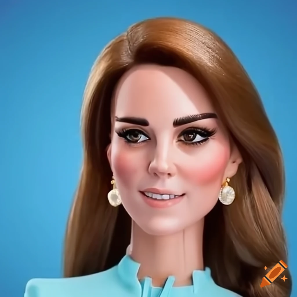Kate Middleton as Barbie getting a trim on a talk show on Craiyon