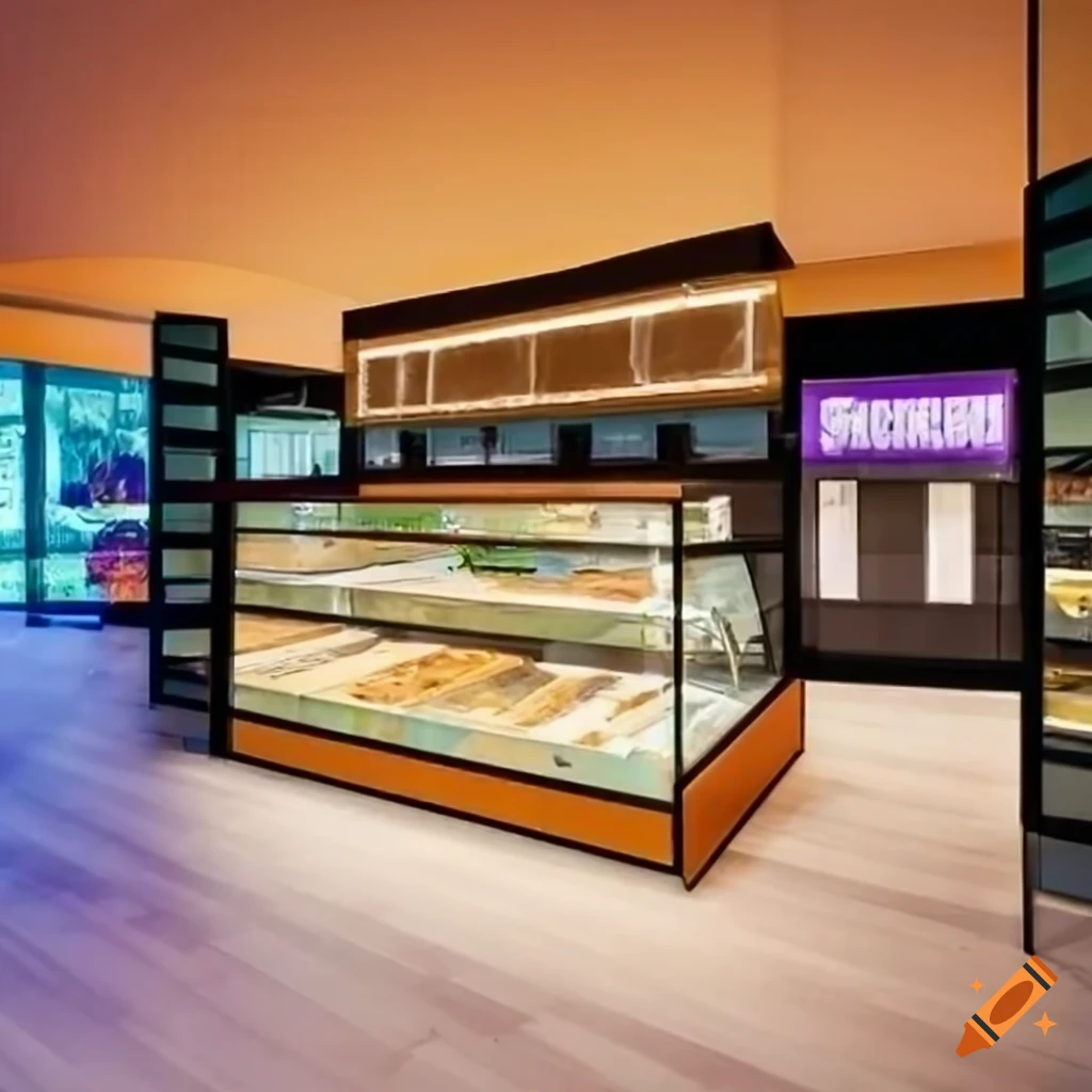 Modern high-tech storefront selling alfajores de maicena with glass ...