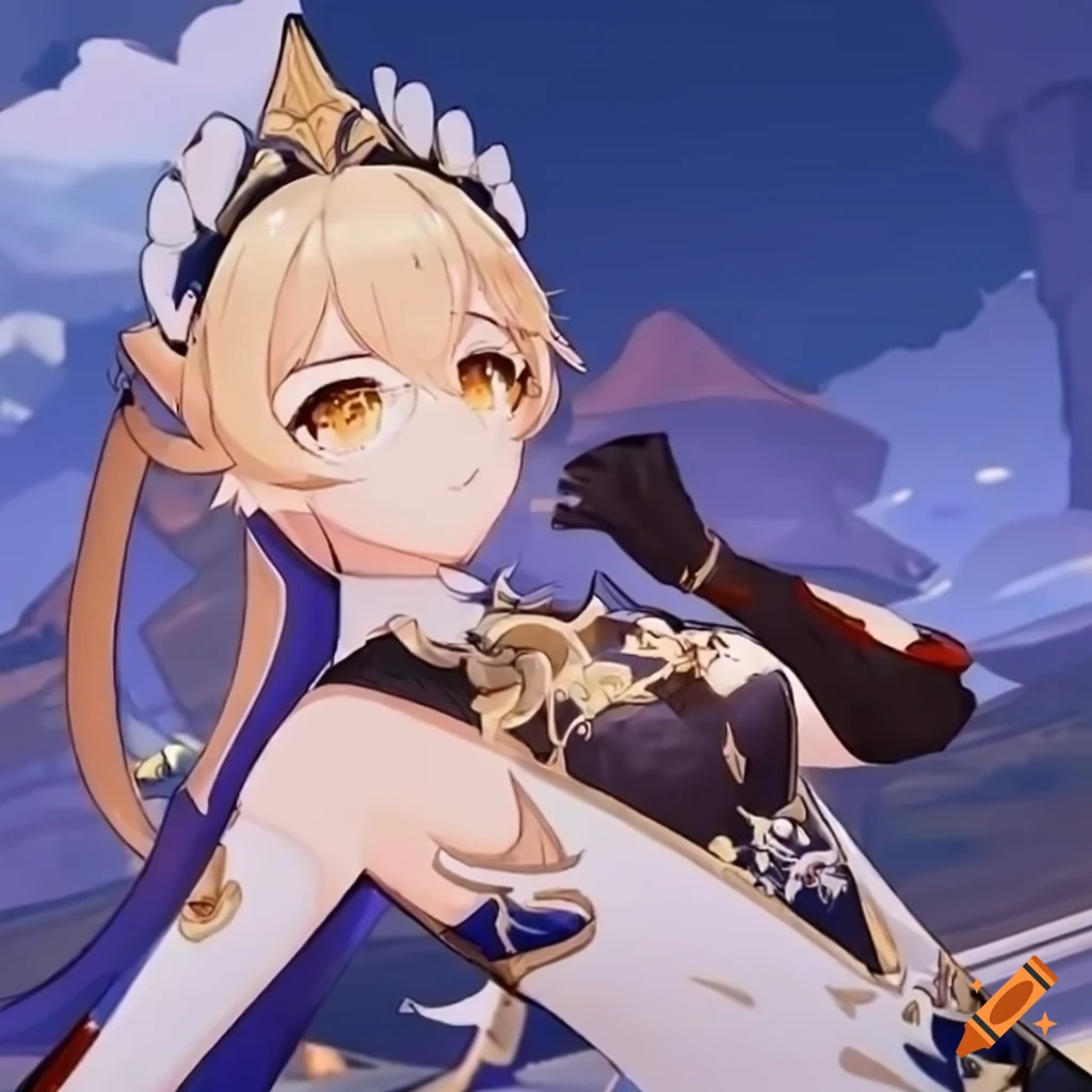 Full body reference sheet of an original Genshin Impact character on ...