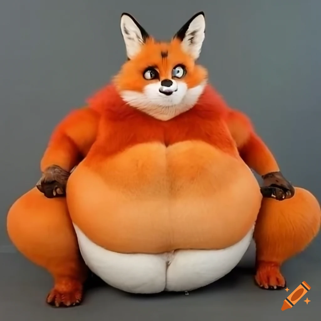 Obese anthro fox female with voluptuous curves on Craiyon