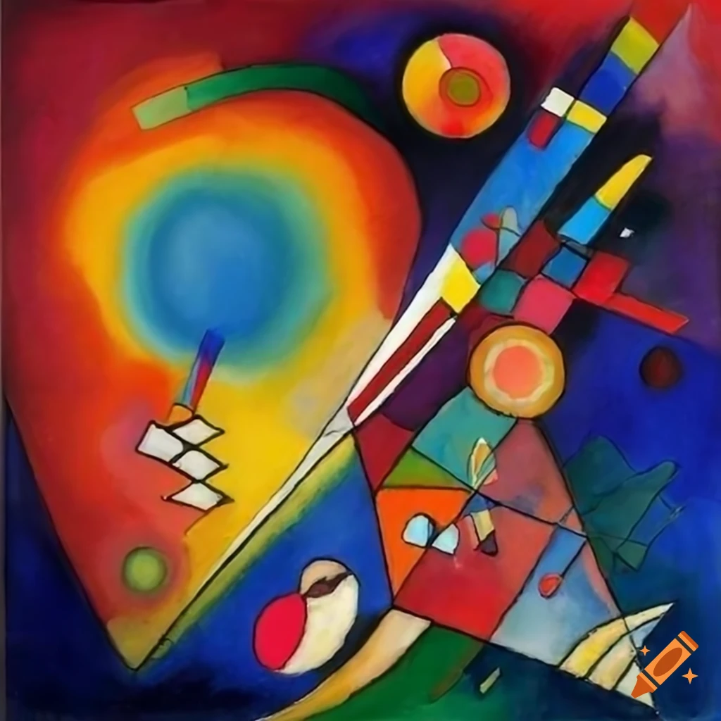 Abstract painting inspired by Vasily Kandinsky on Craiyon