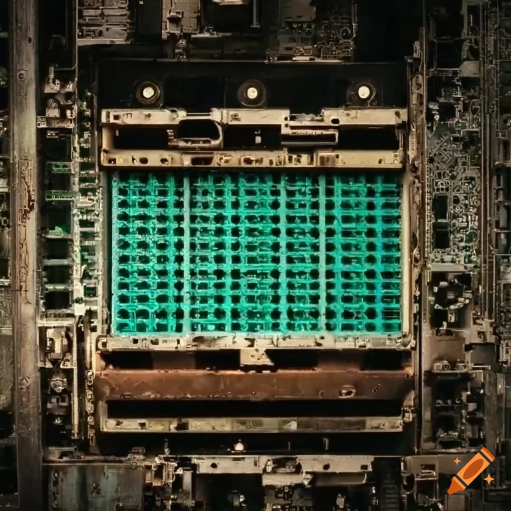 Derelict alien technology modular module rack array on Craiyon