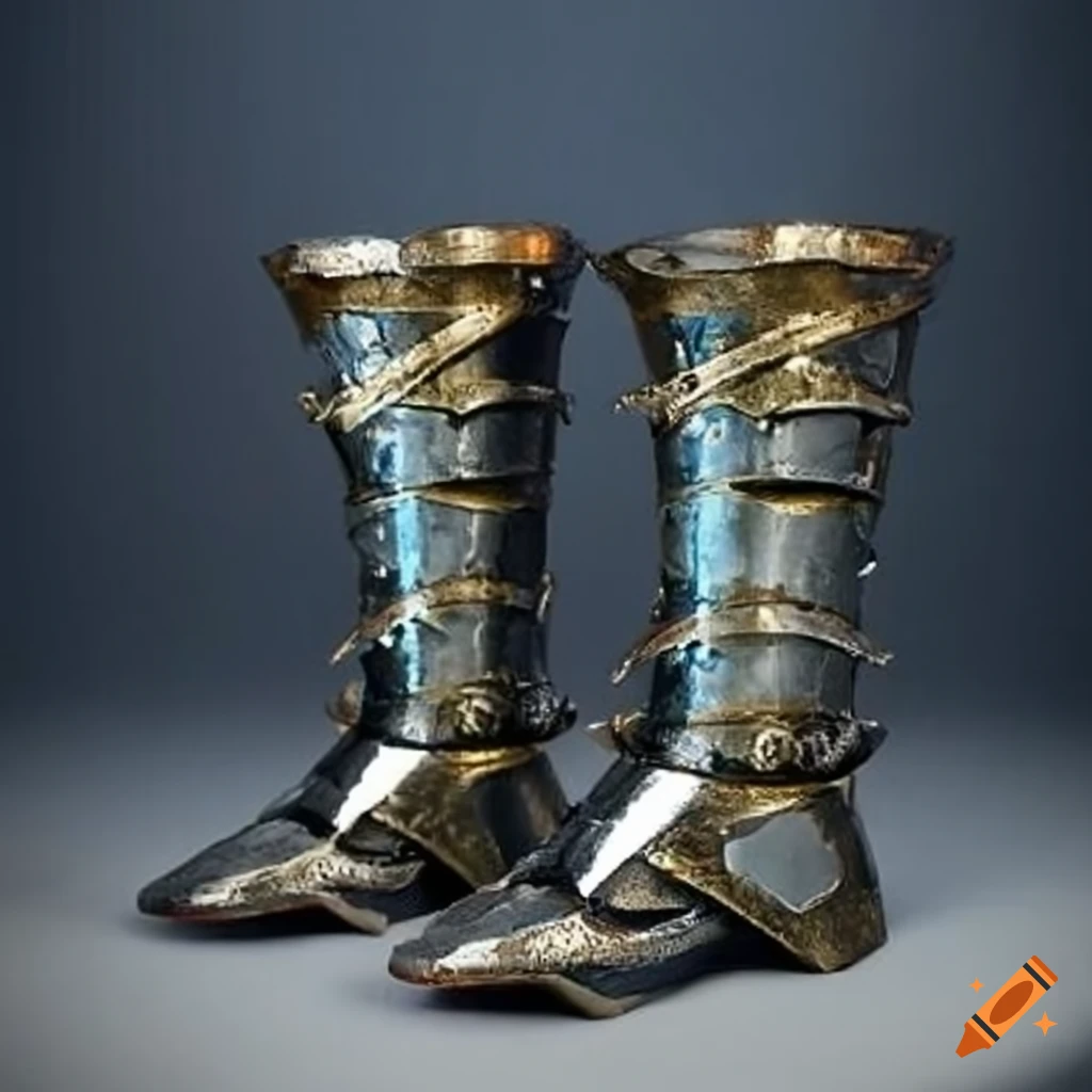 Adorned mithril plated knight boots for rpg game inventory on Craiyon