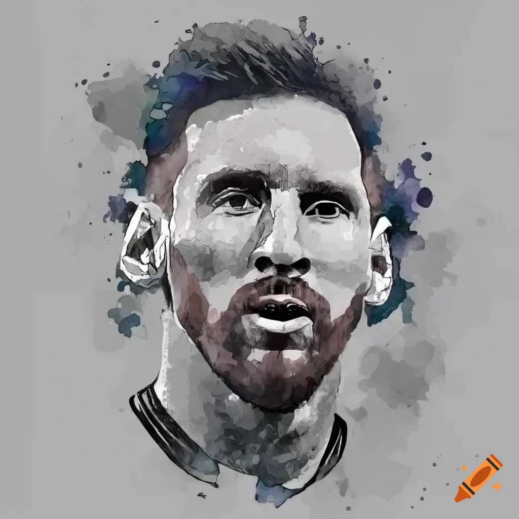 Illustration of soccer legend lionel messi in vibrant colors on Craiyon