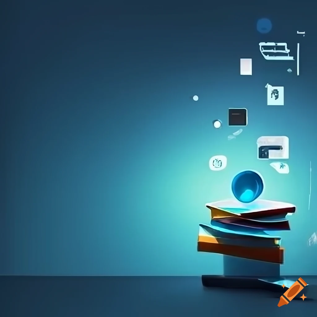 Tech e-learning business success homepage background on Craiyon