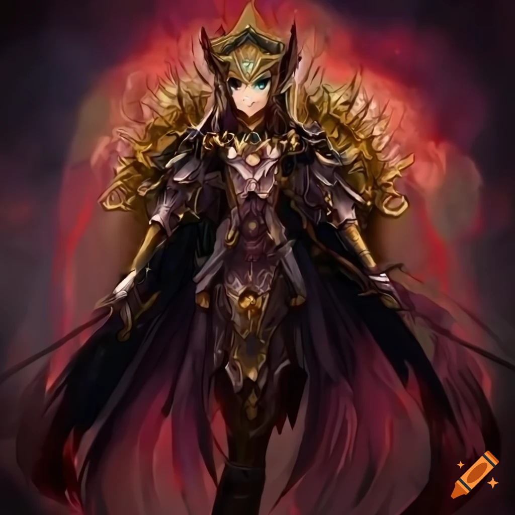 Anime-style princess zelda and archangel in a gothic armored final boss ...