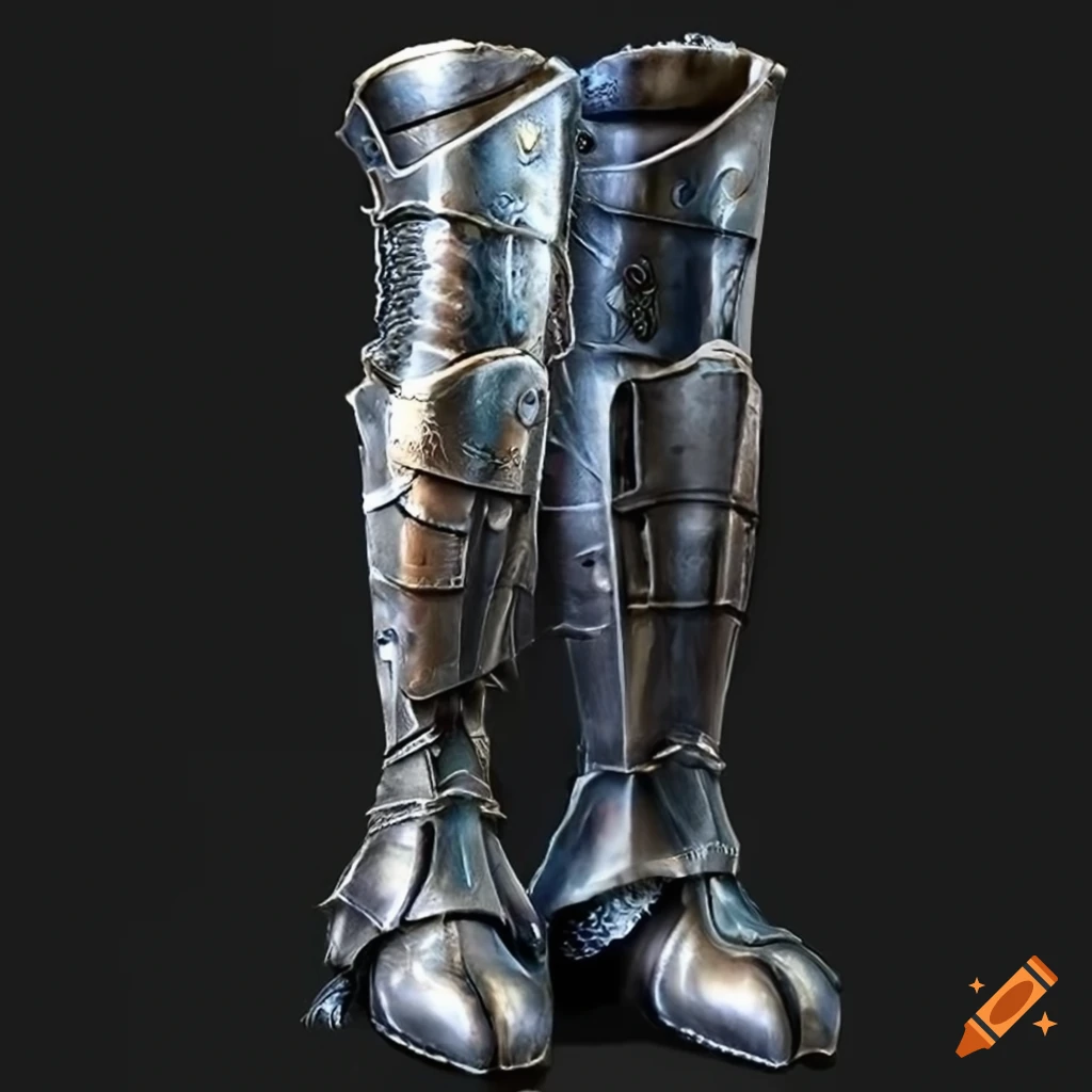 Adorned mithril plated knight boots for inventory leg armor slot in rpg ...