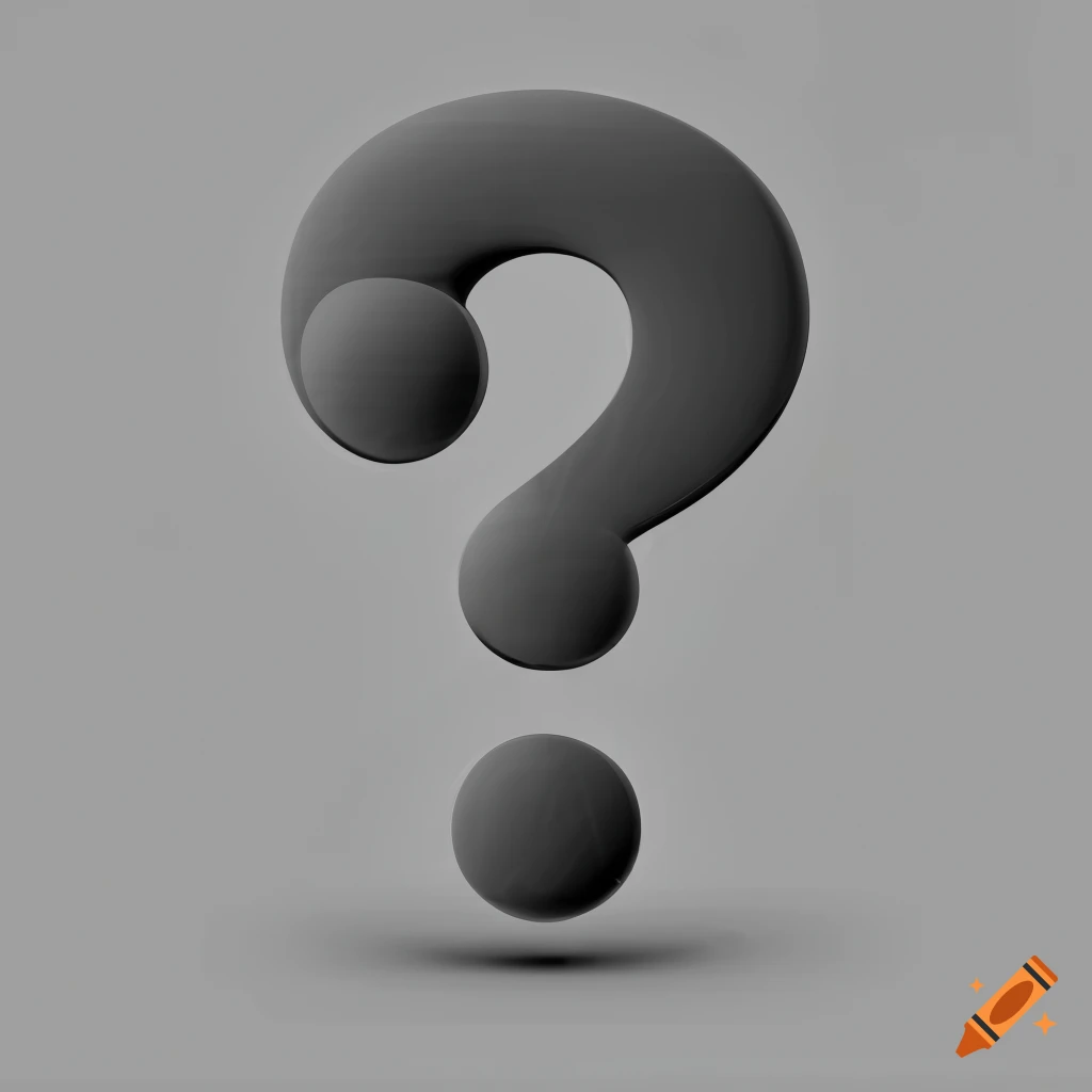 Black question mark with fluid interconnected curves on white ...