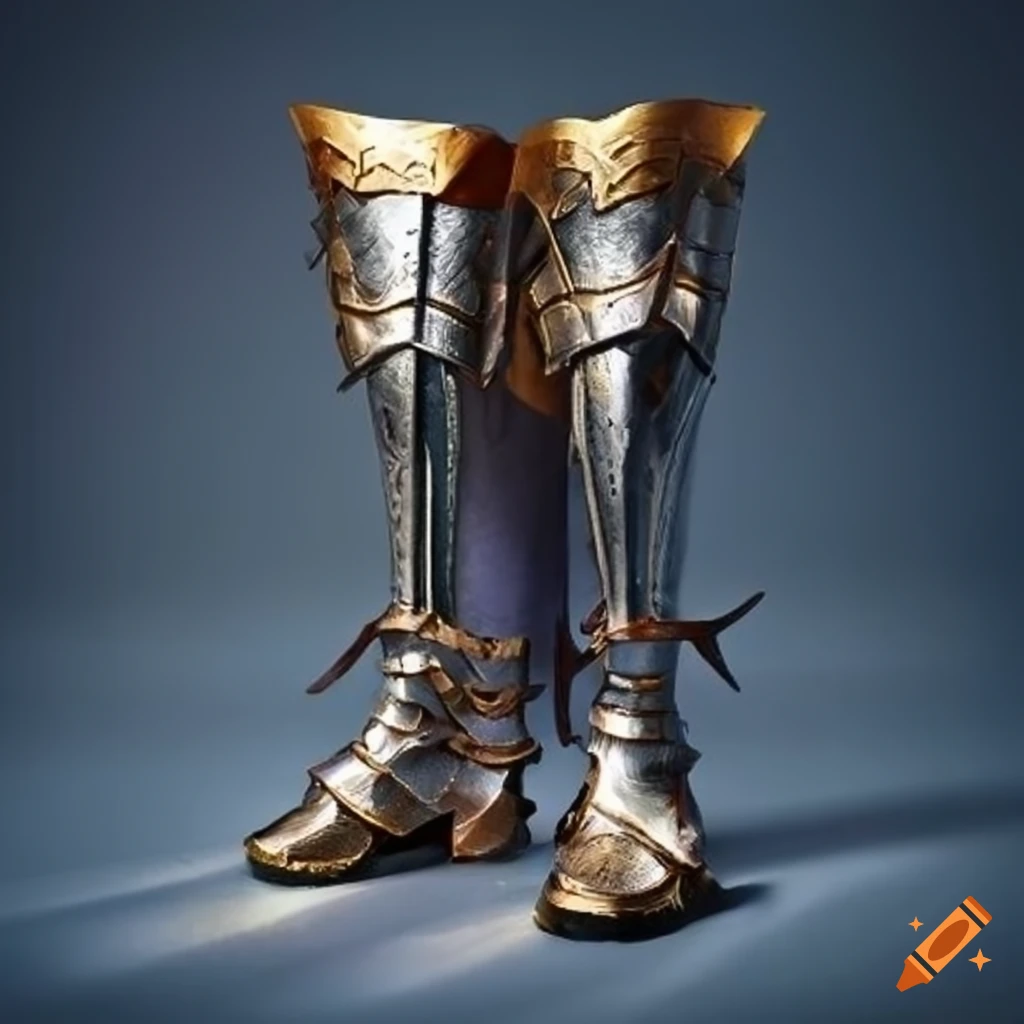 Adorned mithril plated knight magic boots for rpg game on Craiyon