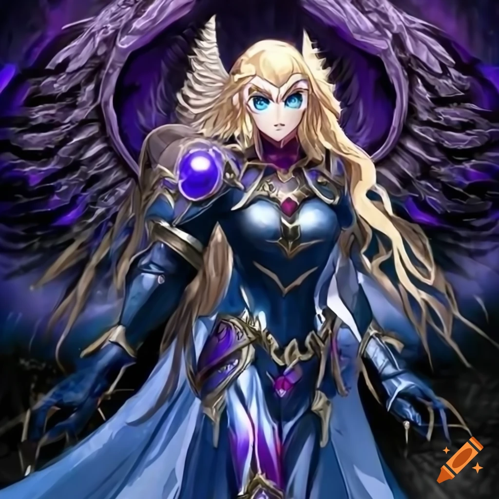 Anime style depiction of princess zelda and archangel with internal ...