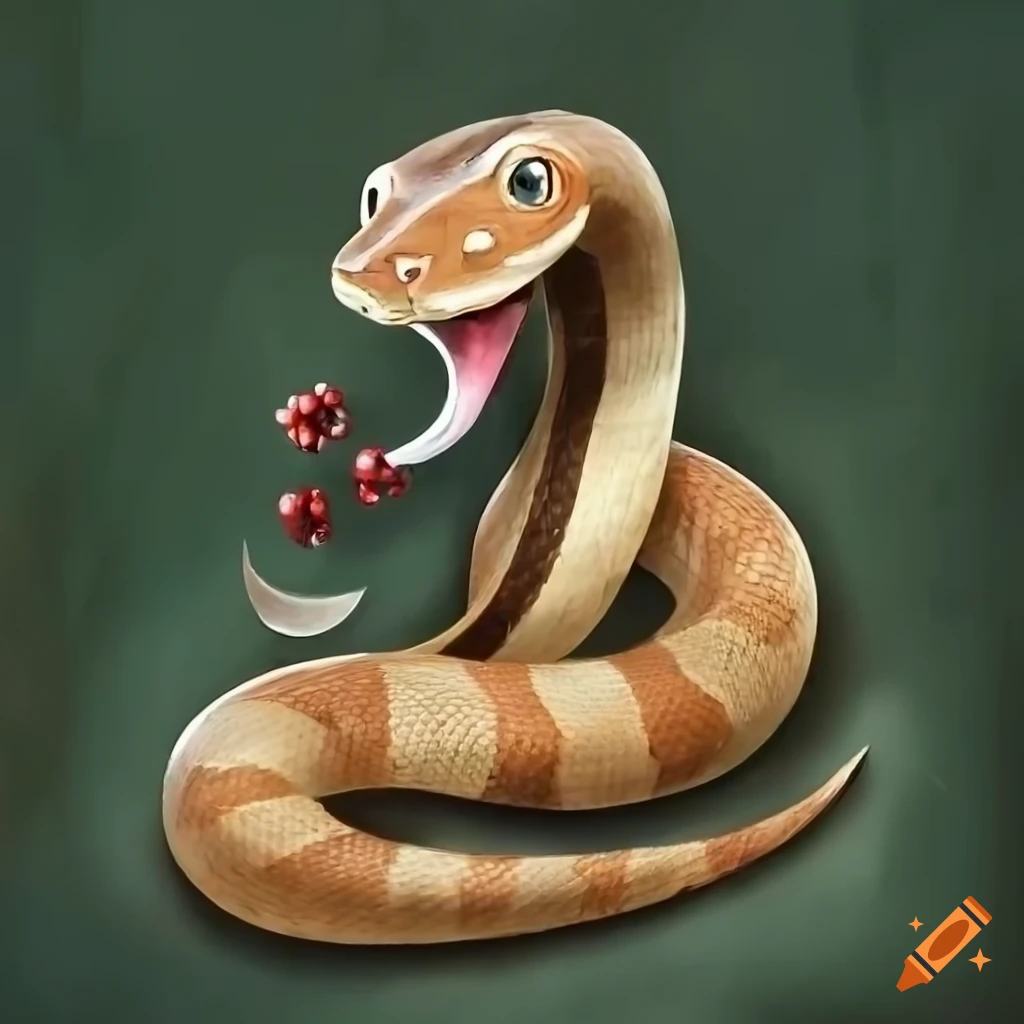 Cute white and brown wine-snake Pokemon in a wooded area with tail ...