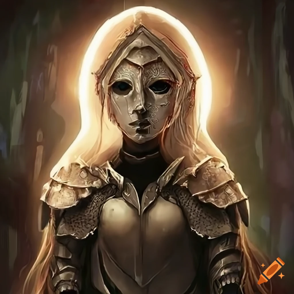 Pale fantasy knight on Craiyon