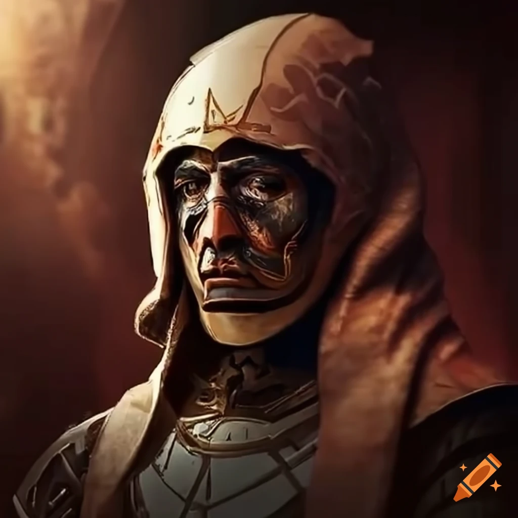 Arabic hero in futuristic armor with advanced laser weapon on Craiyon