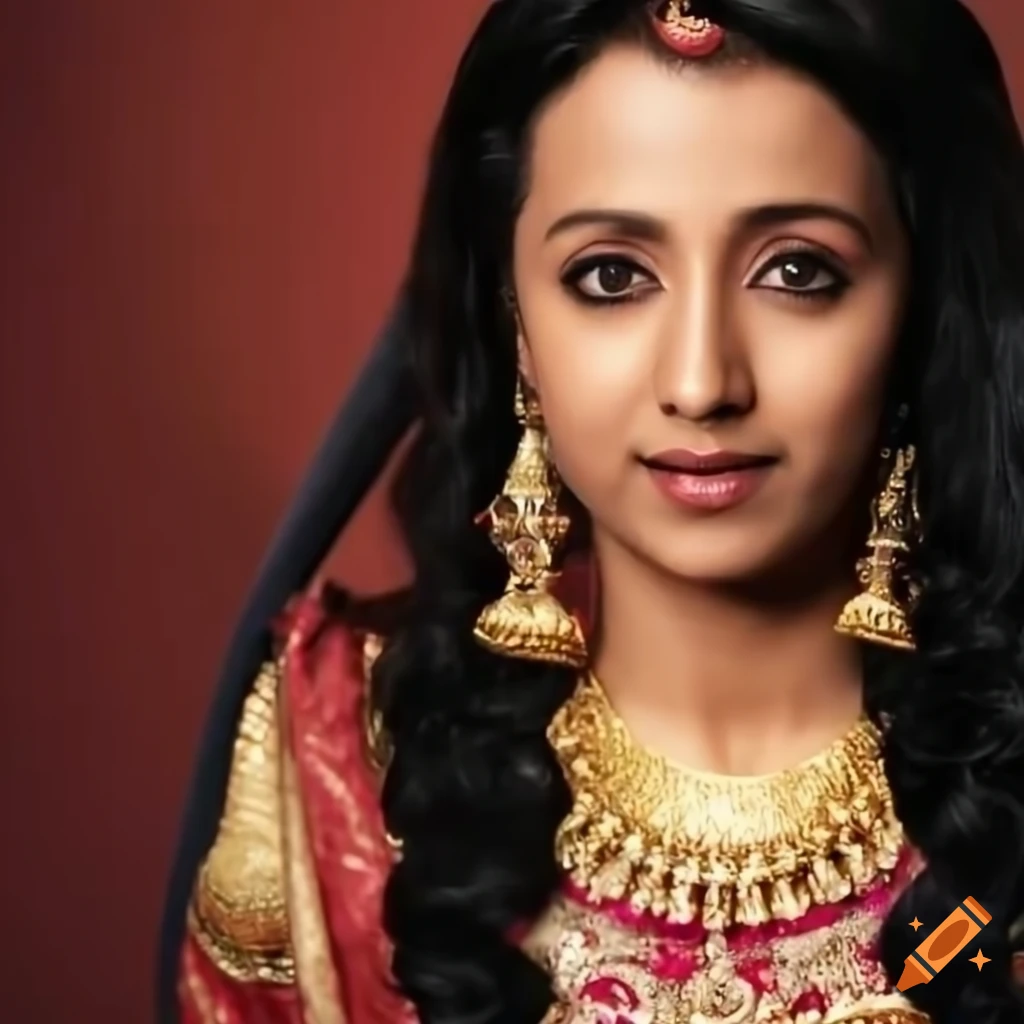 Detailed face of young Hindu princess Trisha Krishnan in 4k resolution ...