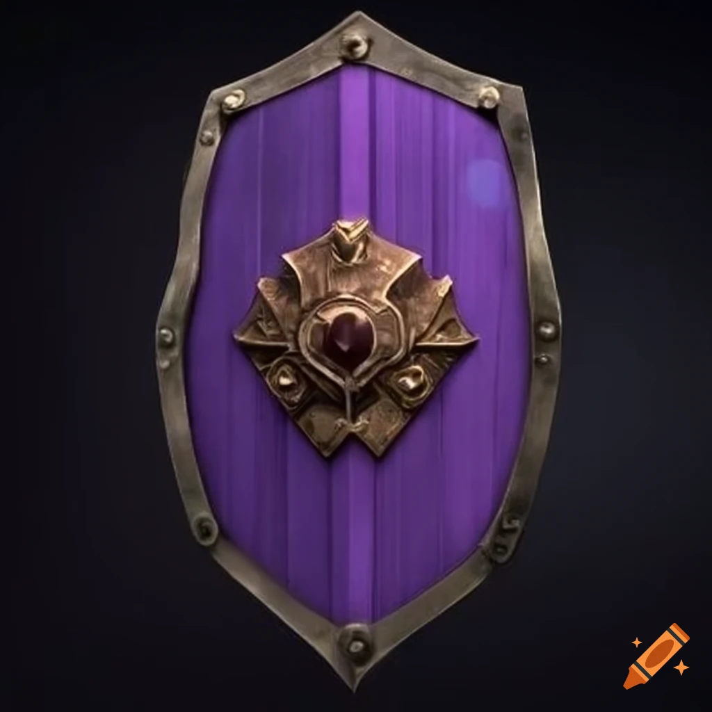 Large purple dwarven expanding shield on Craiyon